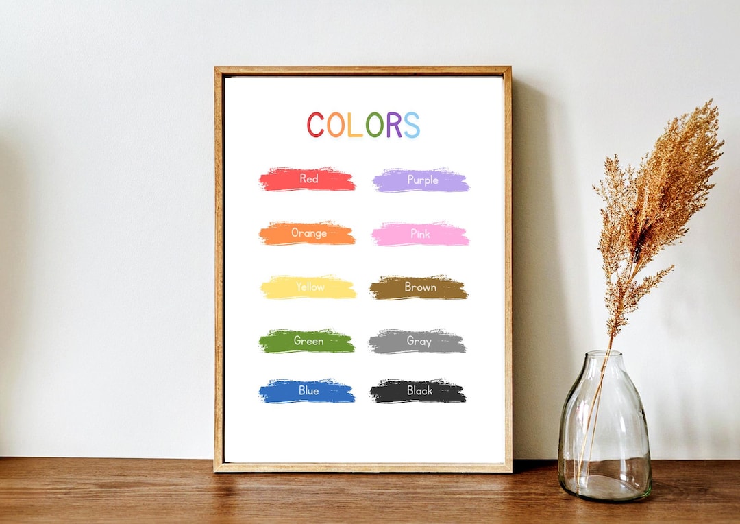 Printable Montessori Colors Poster for Kids – Digital Download Wall Art ...