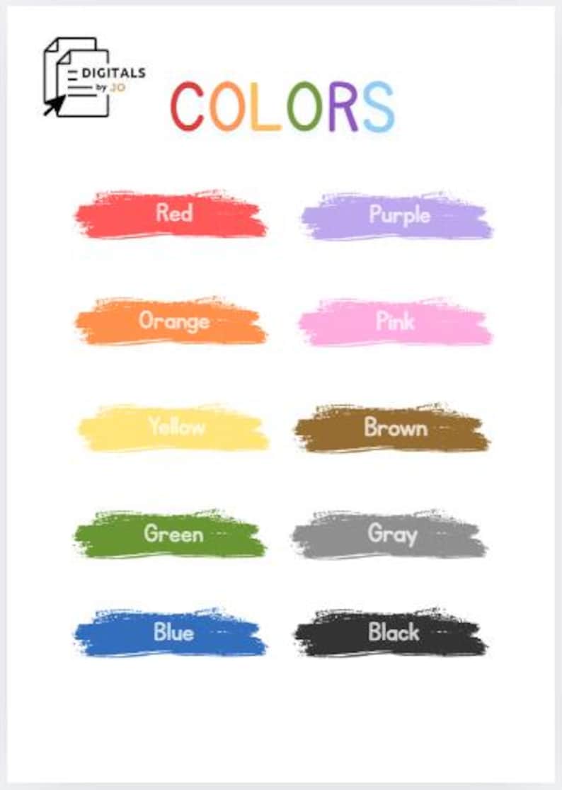 Printable Montessori Colors Poster for Kids – Digital Download Wall Art ...