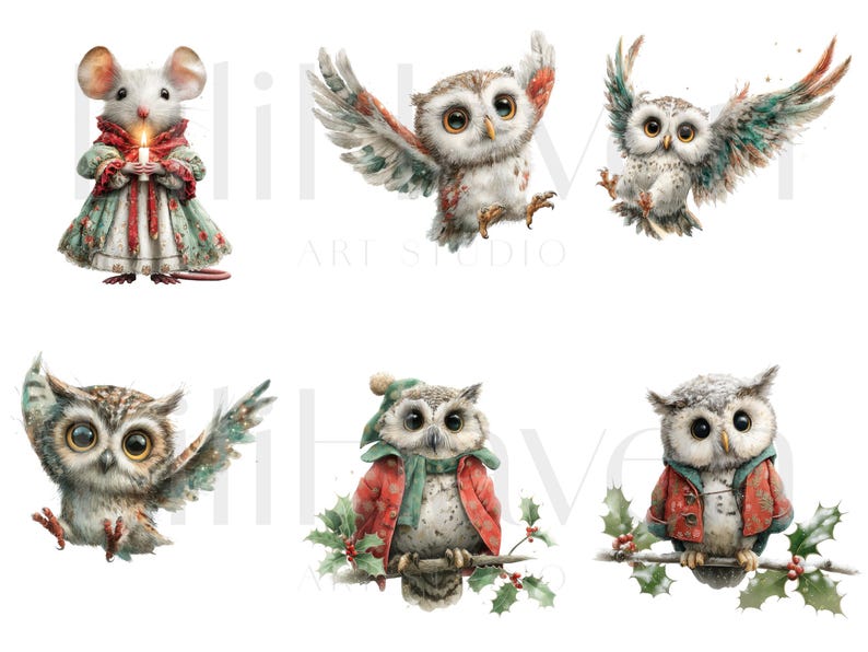 Magical Holiday Animals Clipart Set • Christmas Woodland Creatures ...