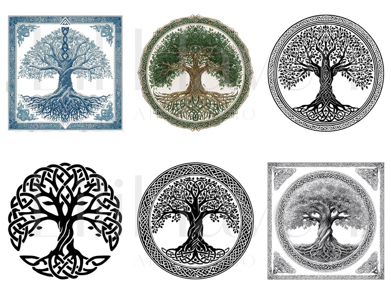 Celtic Tree of Life Clipart | 80 PNG Mythical Symbol Designs | Norse ...