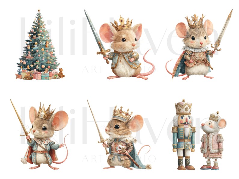 Nutcracker Clipart | 74 PNG Watercolor Christmas Ballet Illustrations ...
