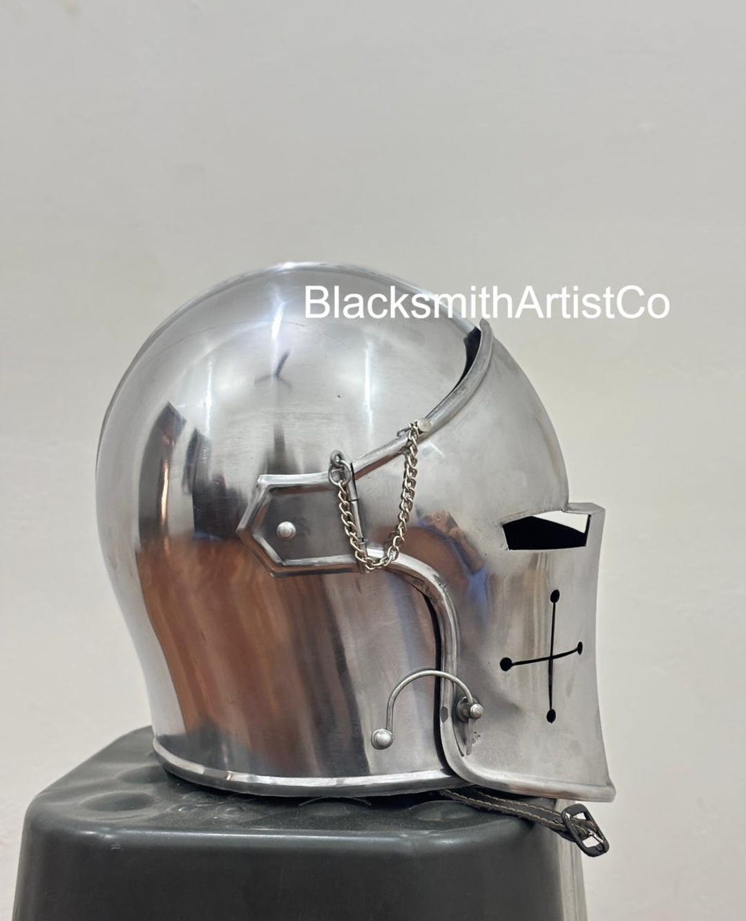 Medieval Helmet Handmade Barbute Silver Steel Knight Historical Armor ...