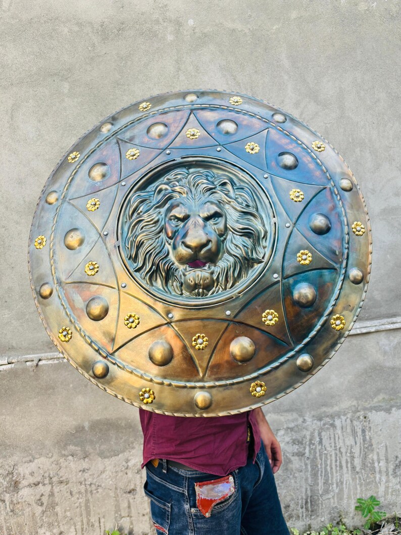 Medieval Lion Shield: Roman Viking Knight Style, 22 Inch - Etsy