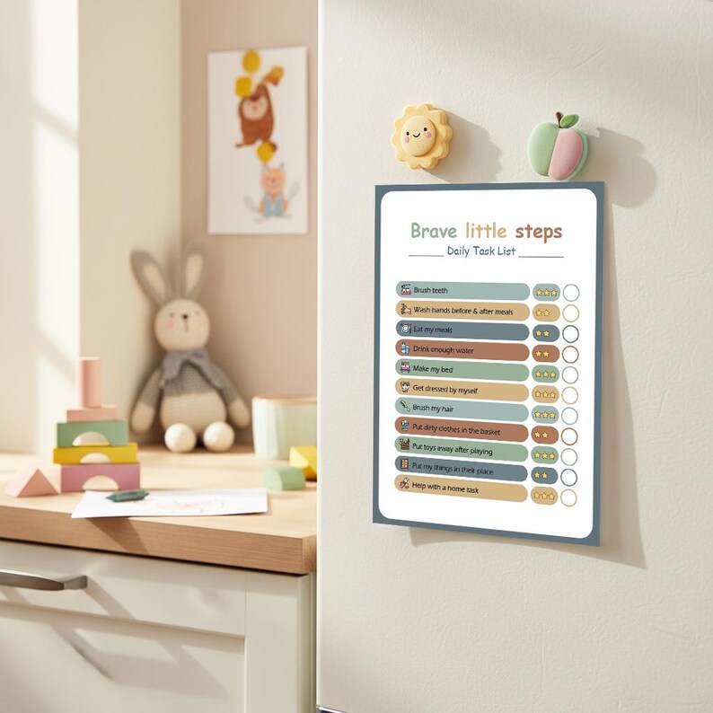 Kids Daily Task Chart – Printable Responsibility Checklist (PDF) - Etsy ...