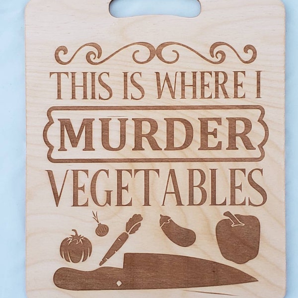 Wood Murder Vegetables Cutting Board - Etsy