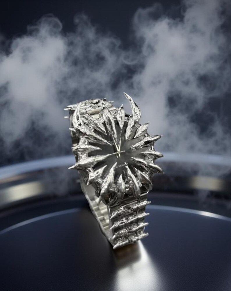 Silver Fang Casio — Custom Spiked Watch With Icy Metal Design - Etsy