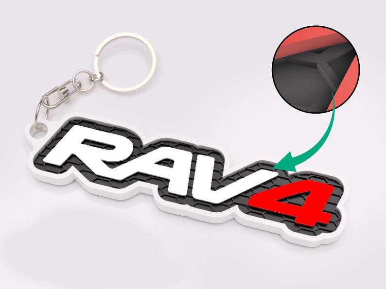 3D Printed Rav 4 Logo Keychain - Etsy