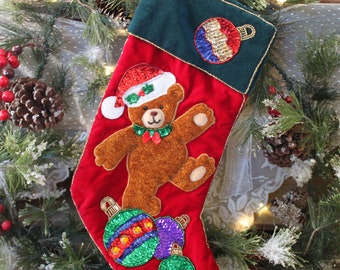 Teddy Bear Stocking - Etsy