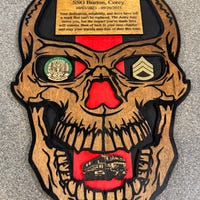 Personalized Military Skull Plaque: Award, PCS, Retirement, Promotion ...