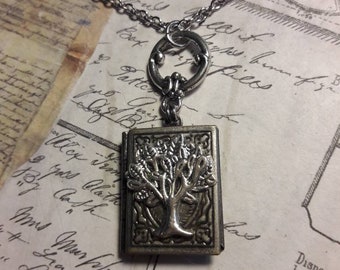 Silver Book Locket | Etsy