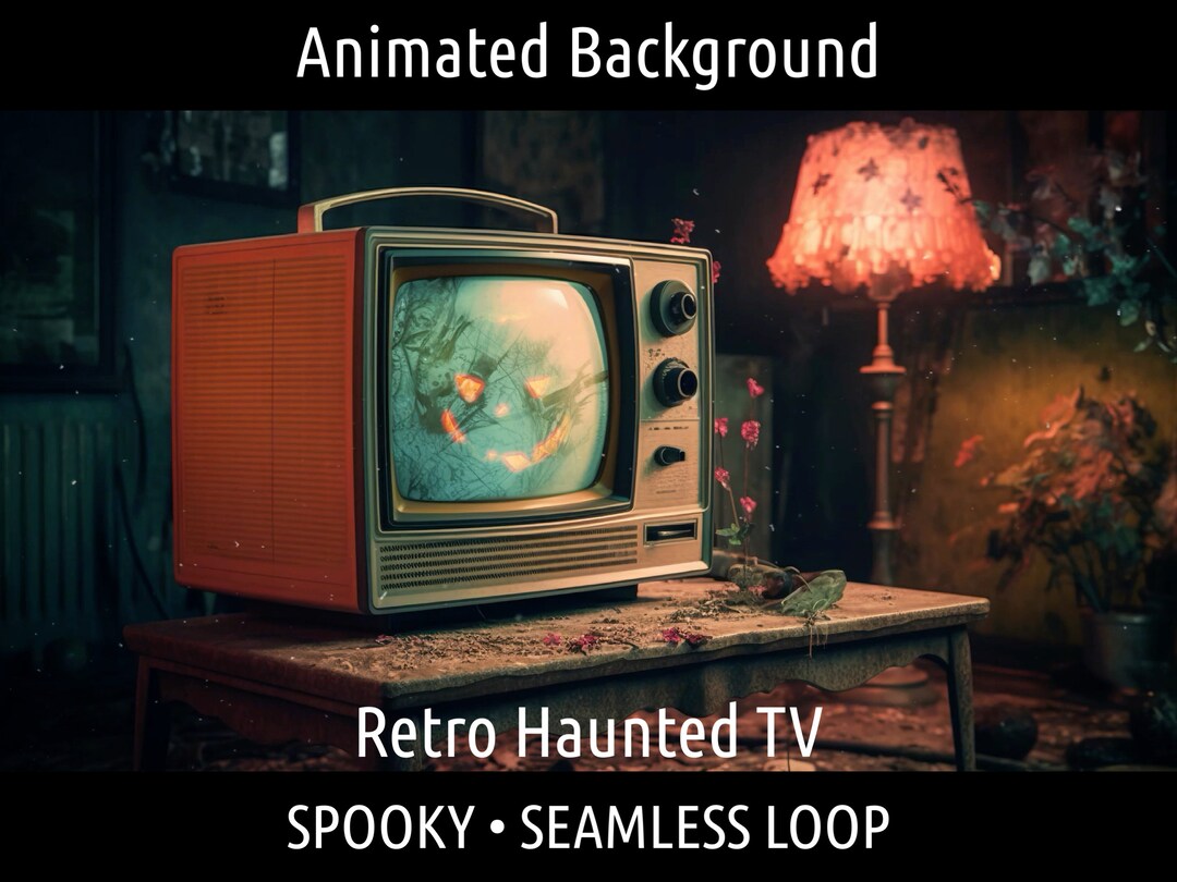 ANIMATED BACKGROUND | Retro Haunted Halloween TV Television | for ...