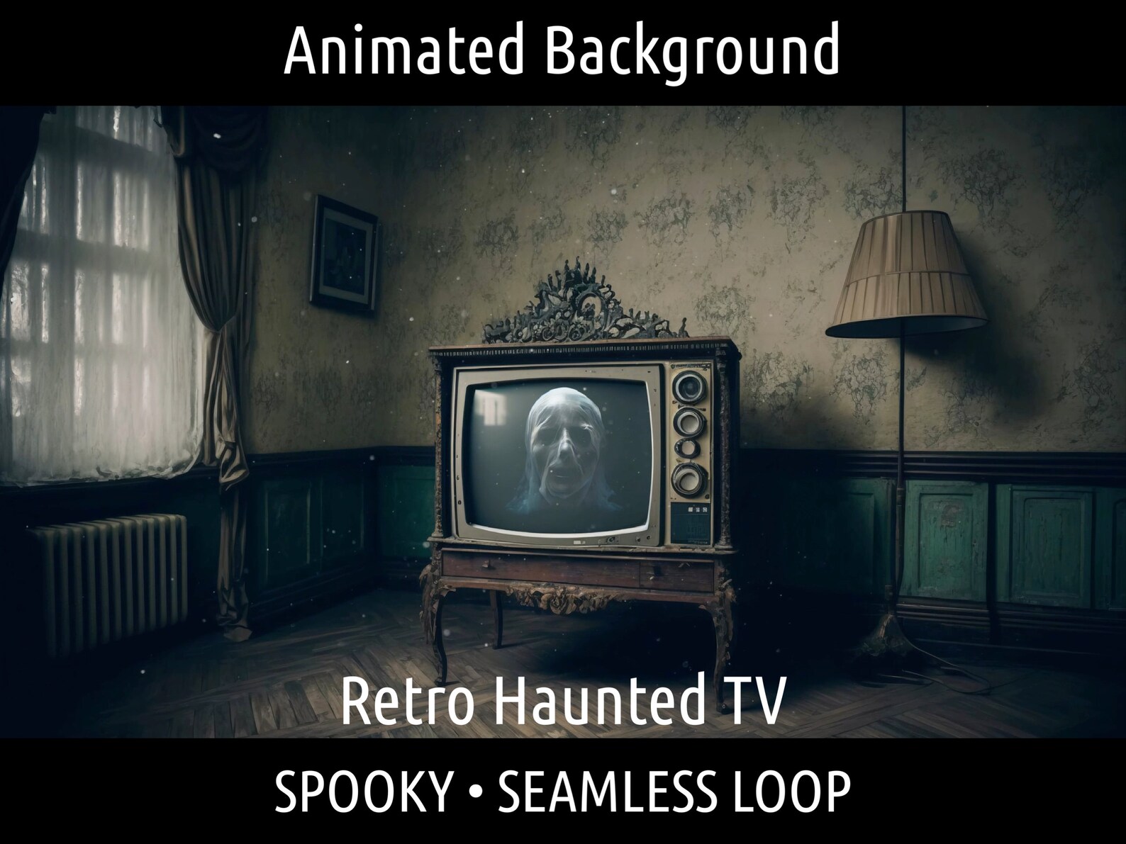 ANIMATED BACKGROUND | Retro Haunted Halloween TV Television | for ...
