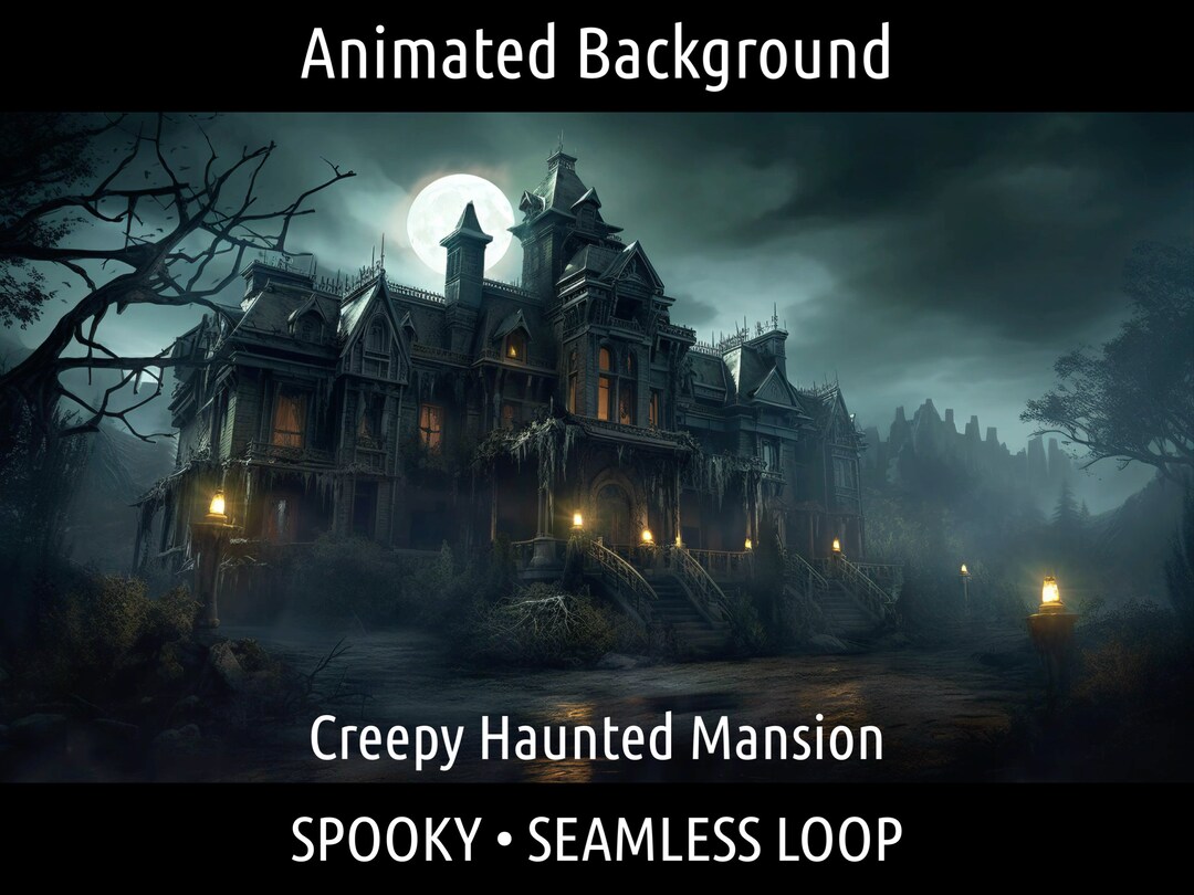 ANIMATED BACKGROUND | Spooky Victorian Haunted Mansion, Halloween | for ...
