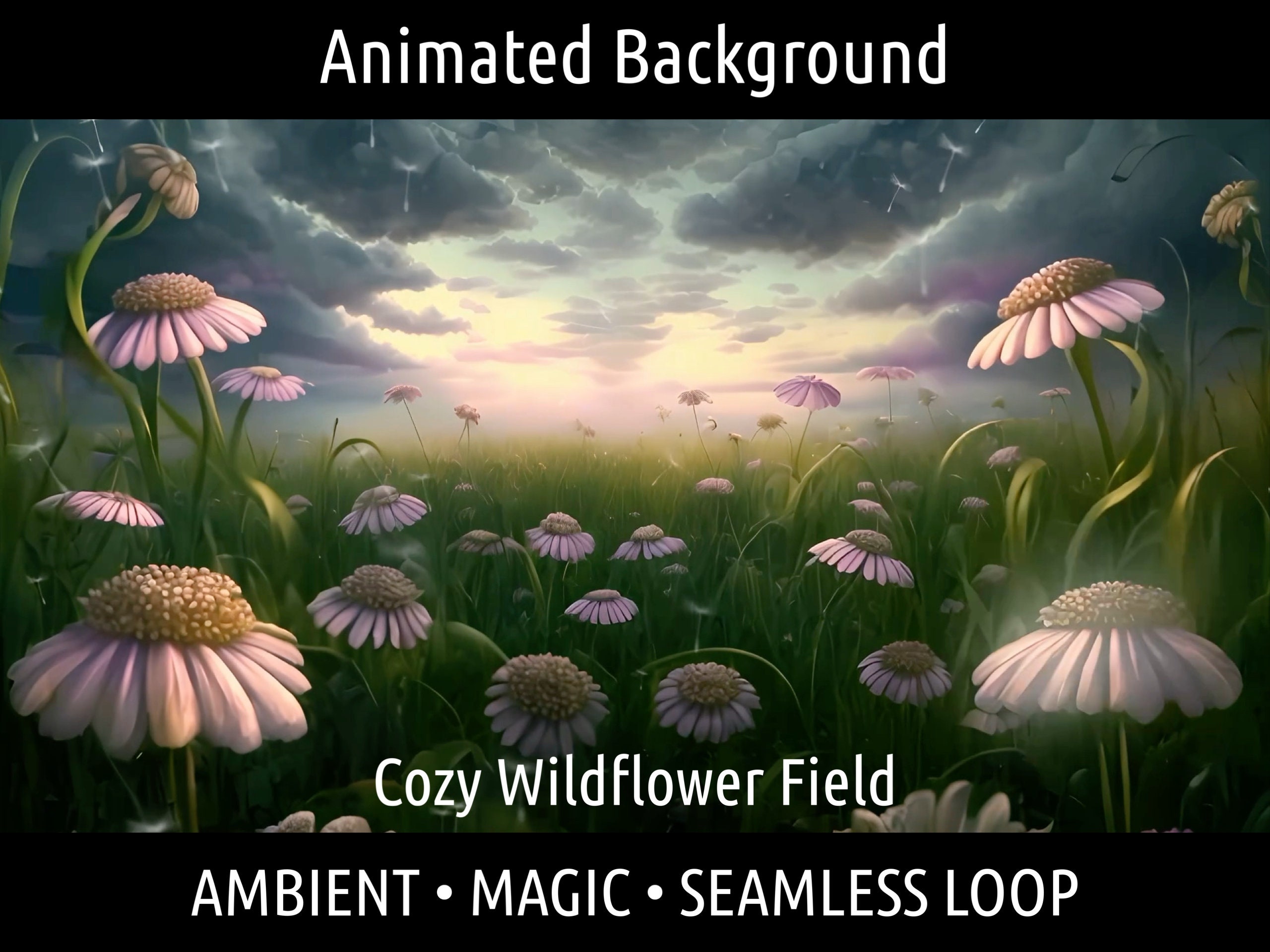 ANIMATED BACKGROUND | Retro Cozy Lofi Cute Cthulhu in Flower Field ...
