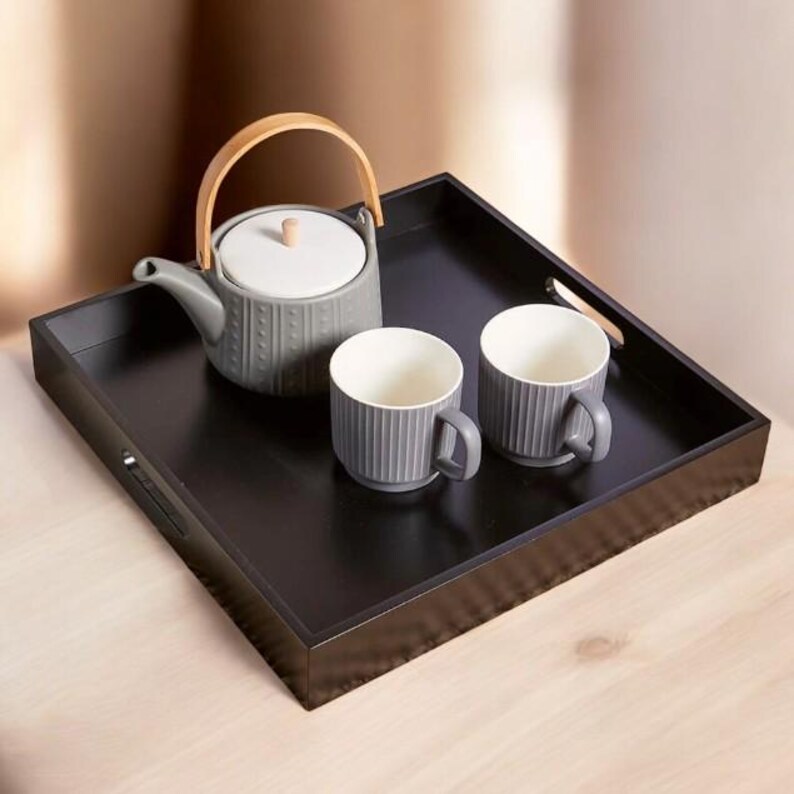 Foldable Butler Tray Table – Wooden Food & Drink Stand Black - Etsy UK