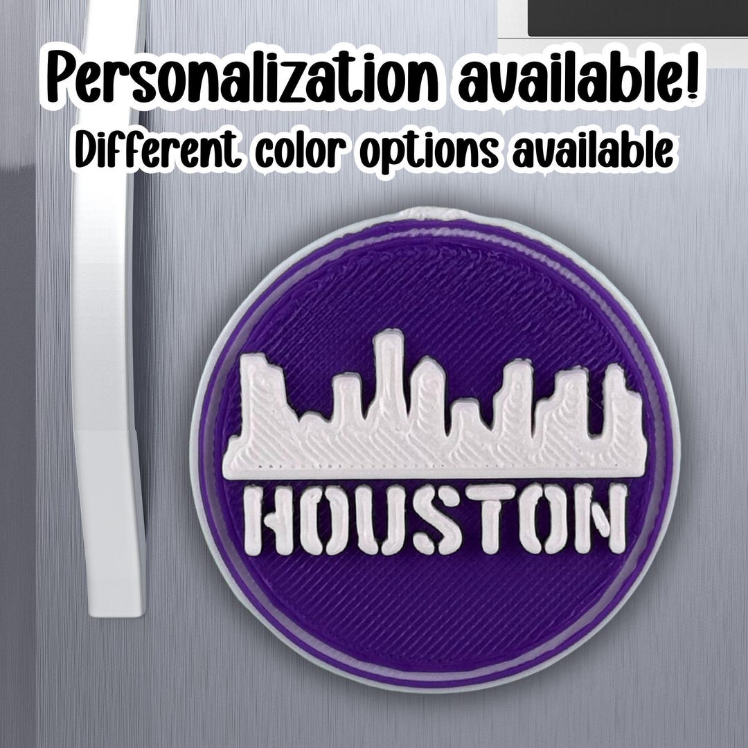 Personalized Houston Skyline Fridge Magnet, HOU Magnet, Houston Fridge ...