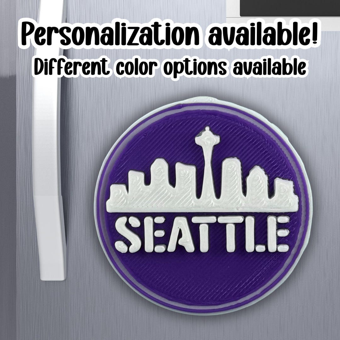 Personalized Seattle Skyline Fridge Magnet, SEA Magnet, Seattle Fridge ...