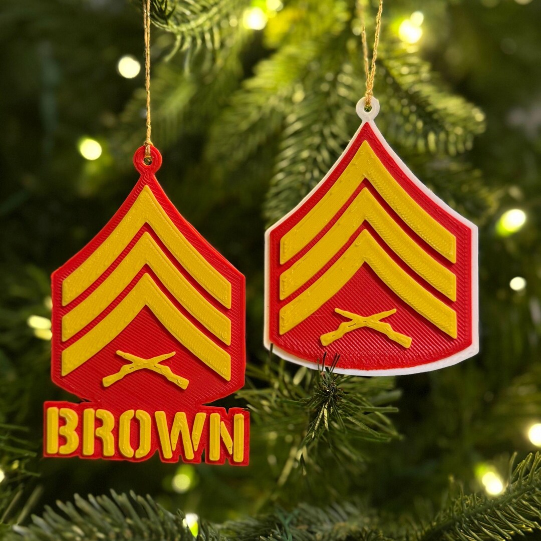 Personalized Marines Sergeant Ornament, Sgt Ornaments, USMC Christmas ...