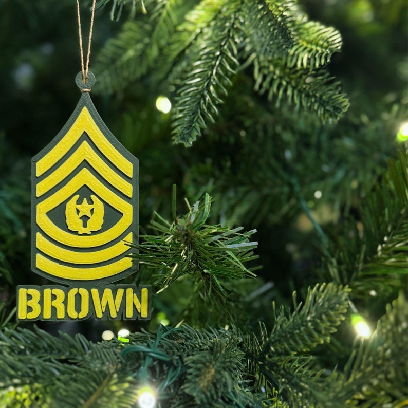 Personalized CSM Ornament, Command Sergeant Major Ornaments, Army Rank ...