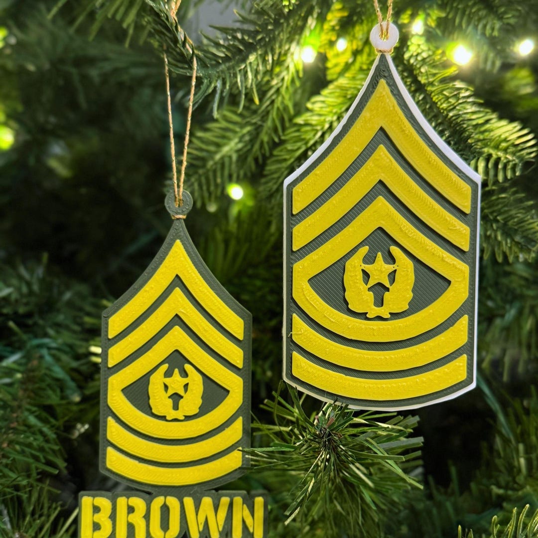 Personalized CSM Ornament, Command Sergeant Major Ornaments, Army Rank ...