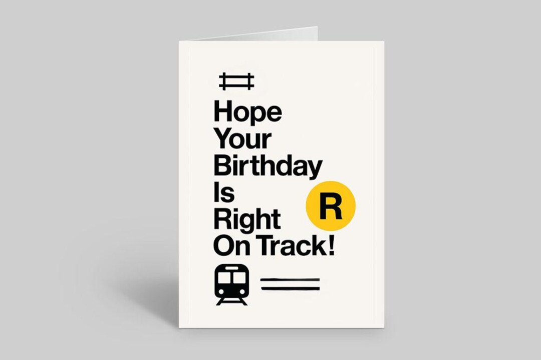 NYC Subway Birthday Card Design Vignelli Map Design Minimal Train ...
