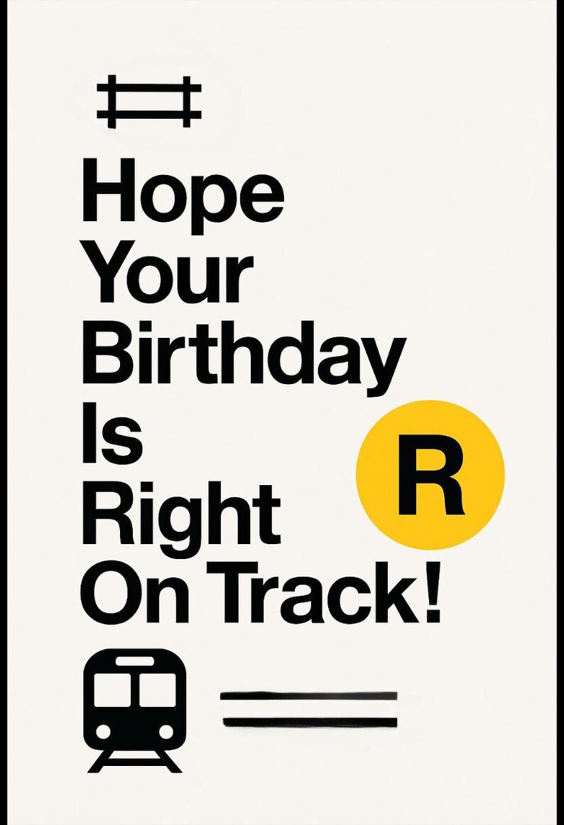 NYC Subway Birthday Card Design Vignelli Map Design Minimal Train ...