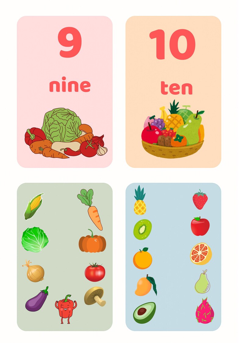 Printable Number Flashcards 1–20 for Toddlers Pastel Educational Cards ...