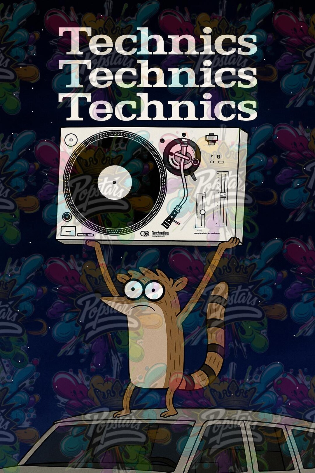 Rigby Regular Show DJ Art Print: Technics Turntable (digital Download ...