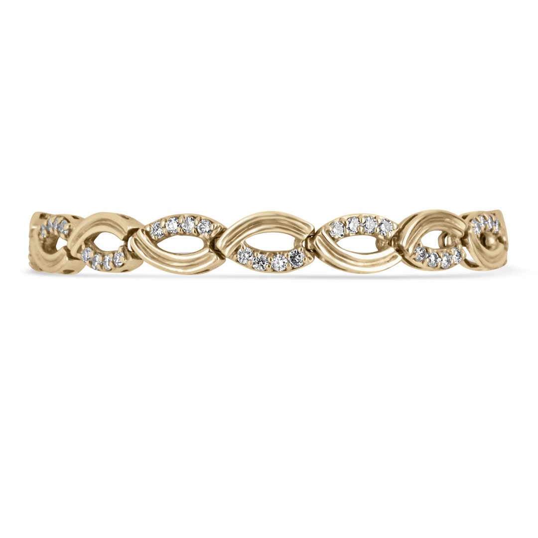 2.0cts 14K Fancy Link Bracelet, Infinity Bracelet, Diamond Infinity ...