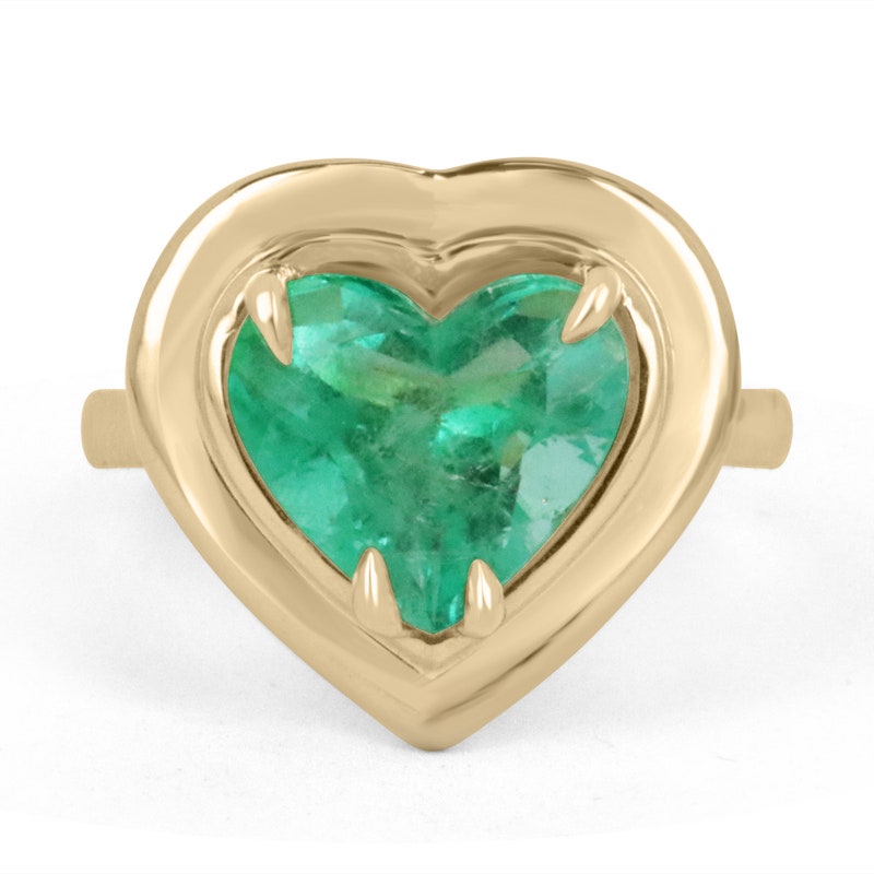 Emerald Heart Ring - Etsy
