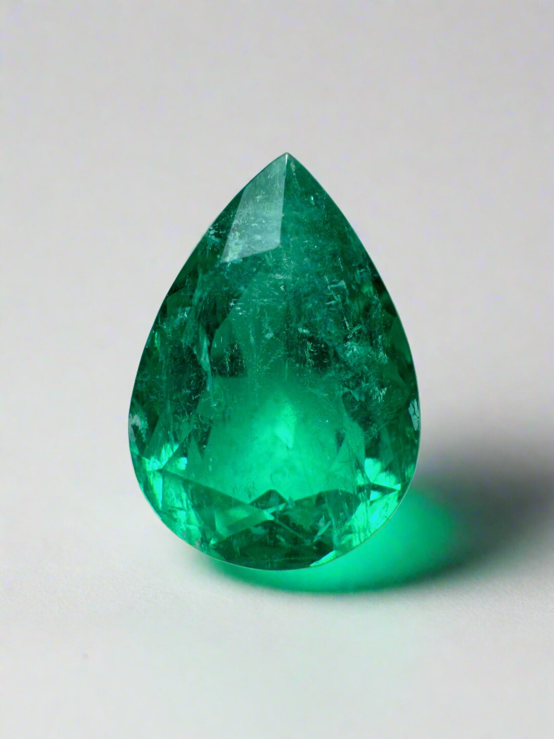 3.26 Carat 12x8 Fine Green Natural Loose Colombian Emerald-pear Cut ...