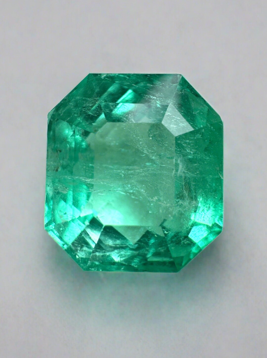 6.63 Carat 11x10 Chunky Emerald Cut Natural Loose Colombian Emerald ...