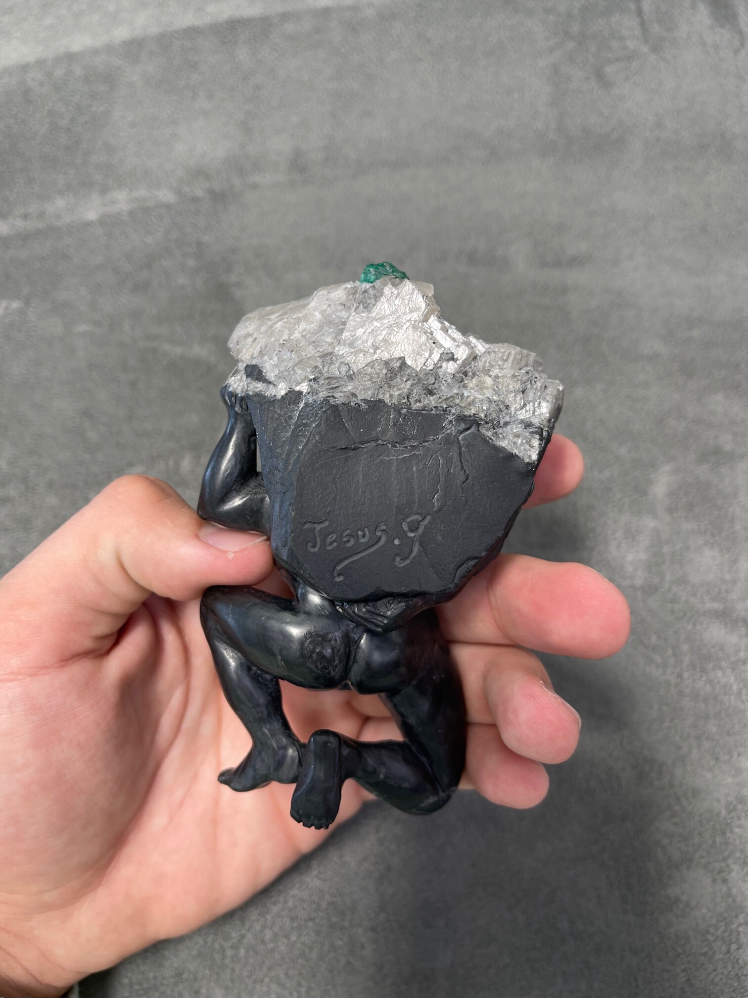 Colombian Emerald Miner Rough Crystal Sculpture, Rough Colombian ...