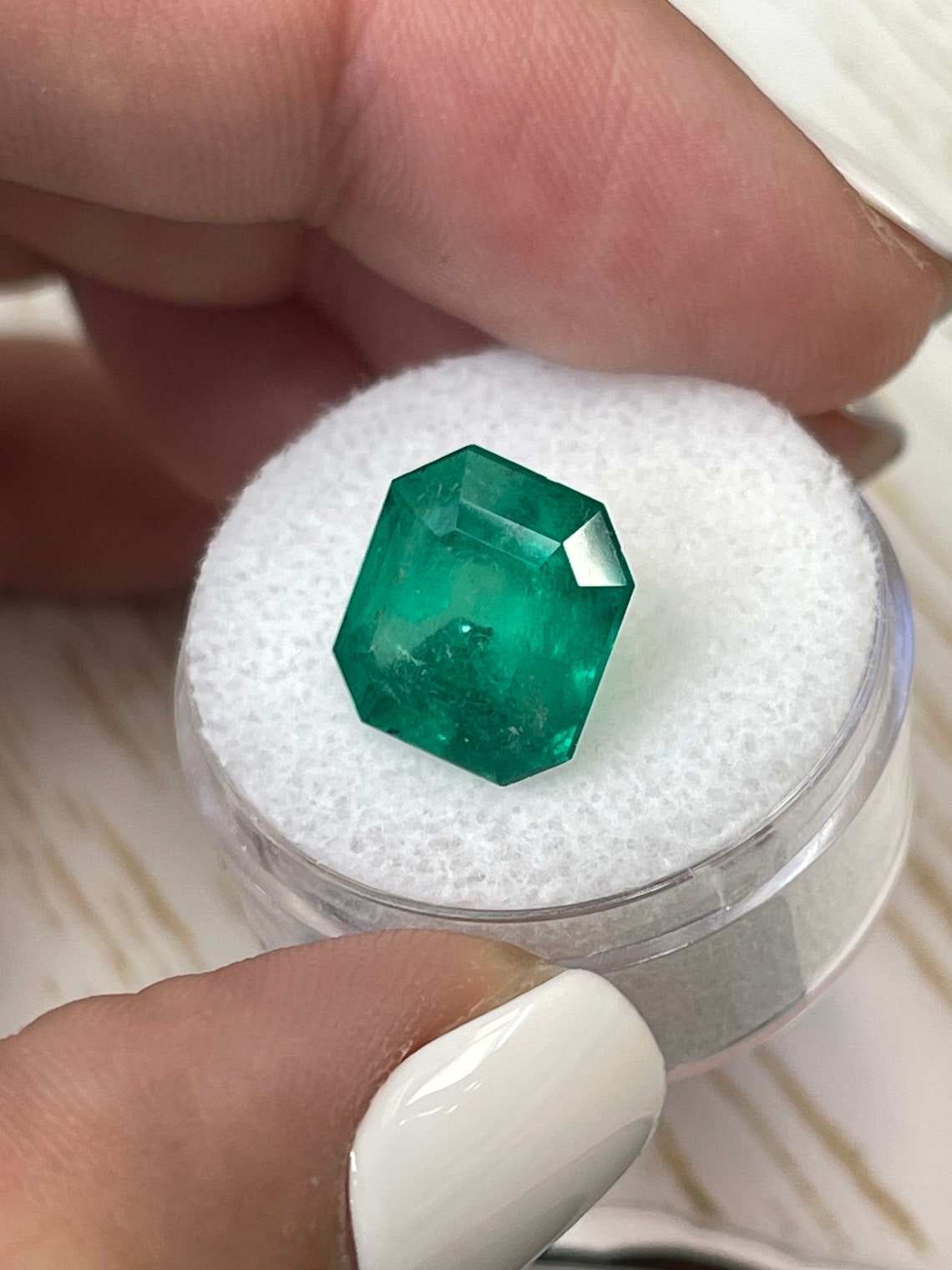 5.91 Carat 12x11 Deep Green Natural Loose Colombian Emerald- Emerald ...