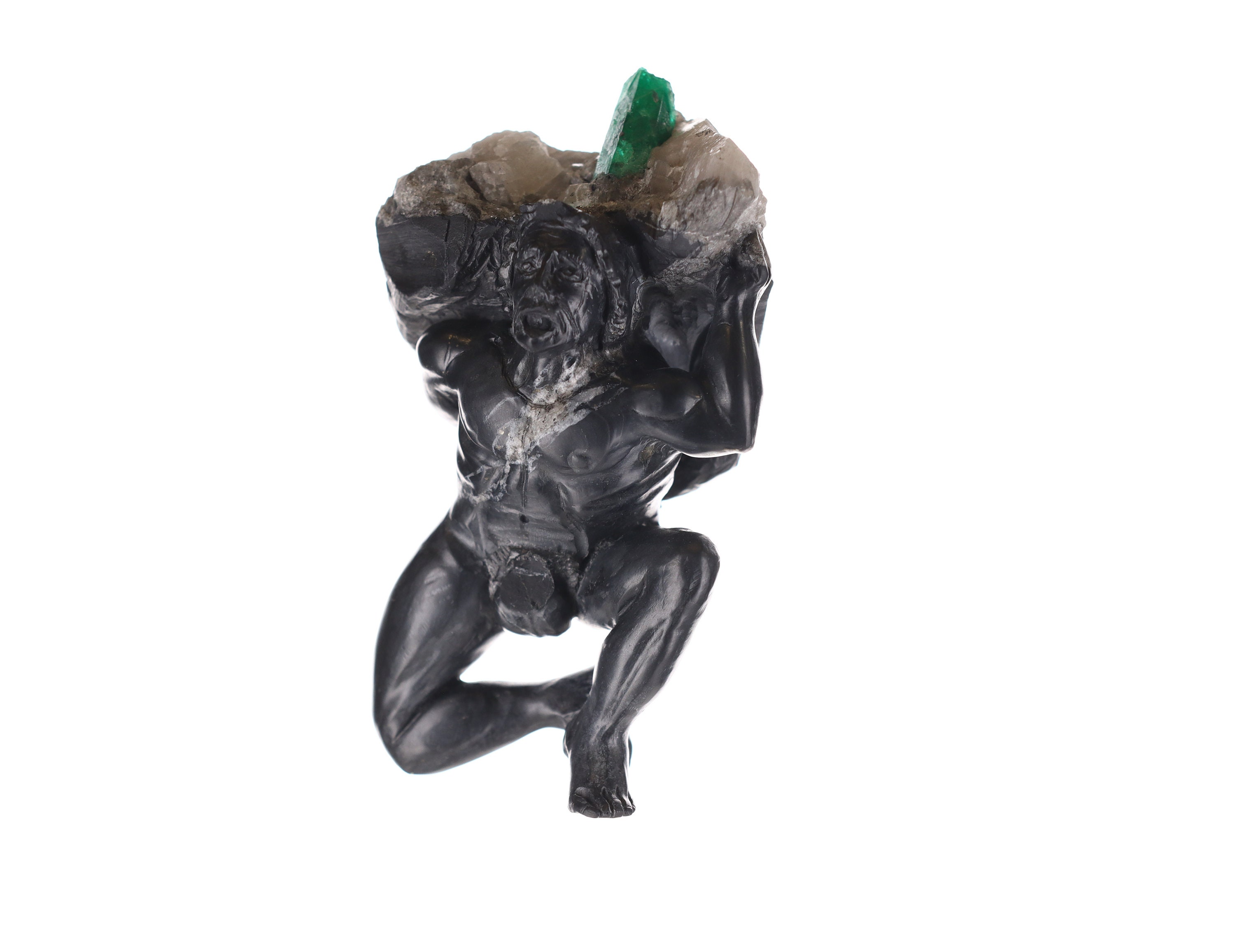 Colombian Emerald Miner Rough Crystal Sculpture, Rough Colombian ...