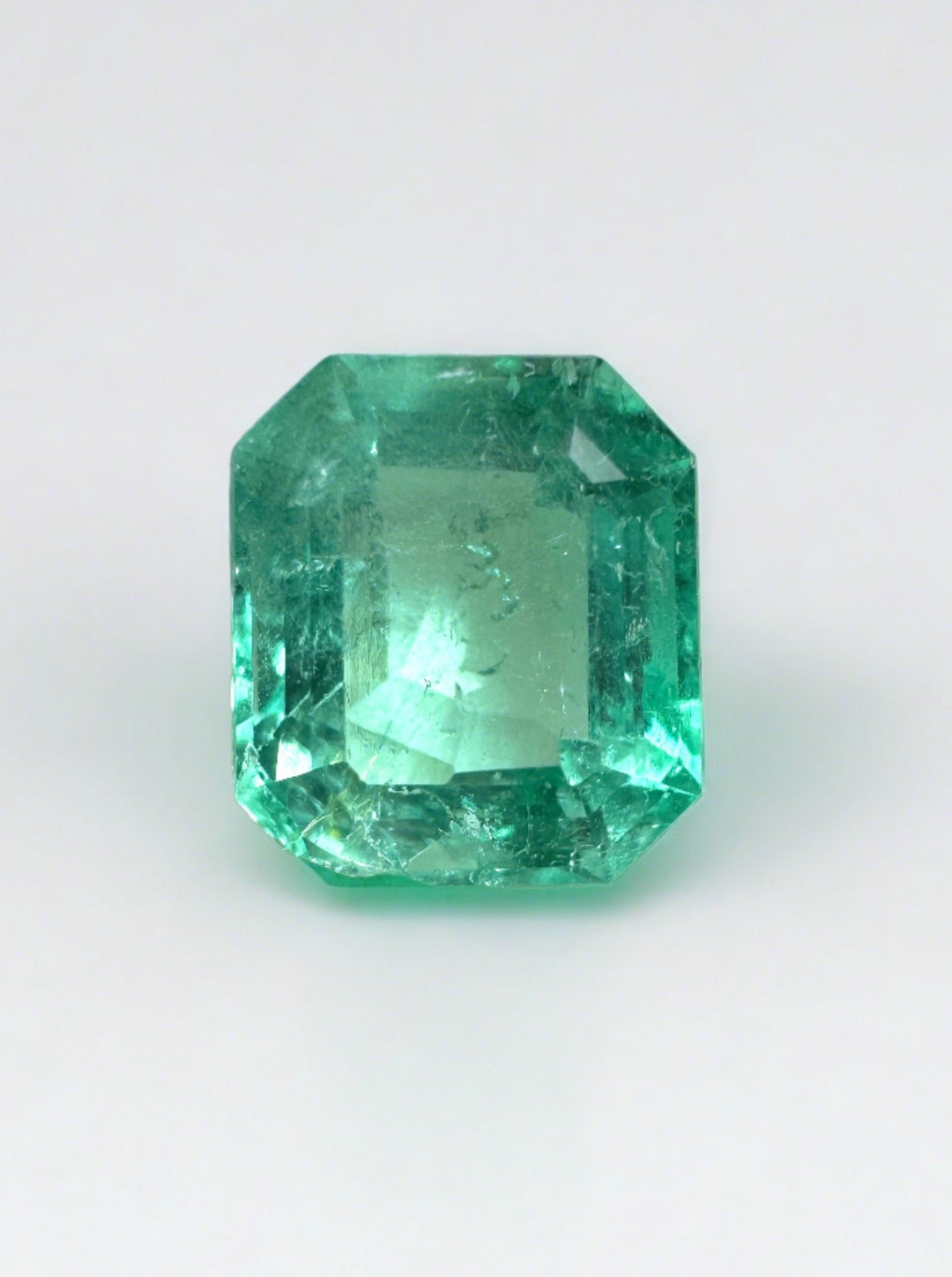 1.60 Carat 7.5x6.5 Pastel Light Green Loose Colombian Emeralds-emerald ...