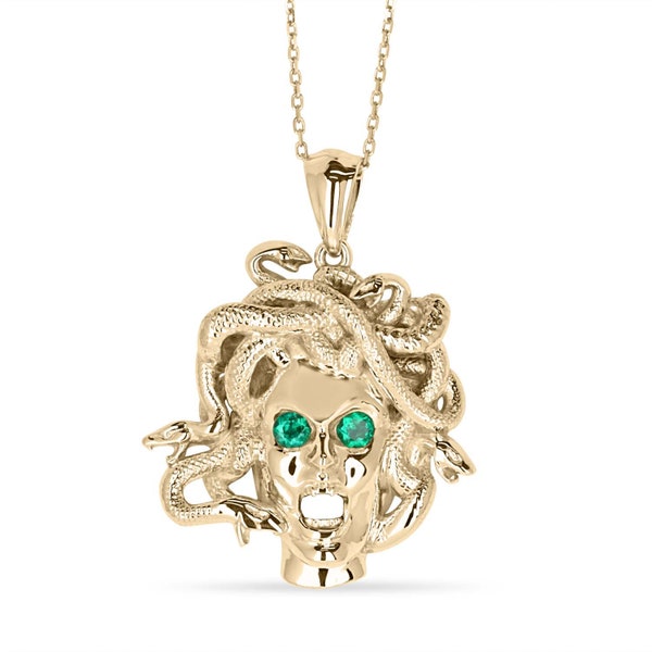 10k Gold Medusa Head Pendant - Etsy