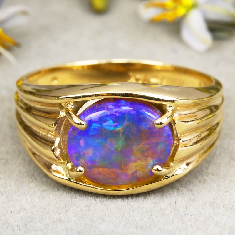 Opal Mens Ring - Etsy