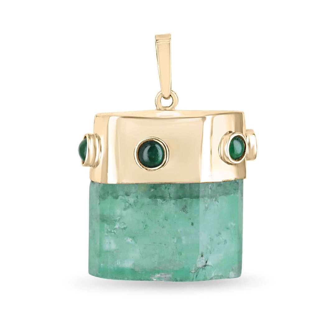 161.23tcw 14K Massive Natural Rough Cut Terminated Crystal Emerald ...