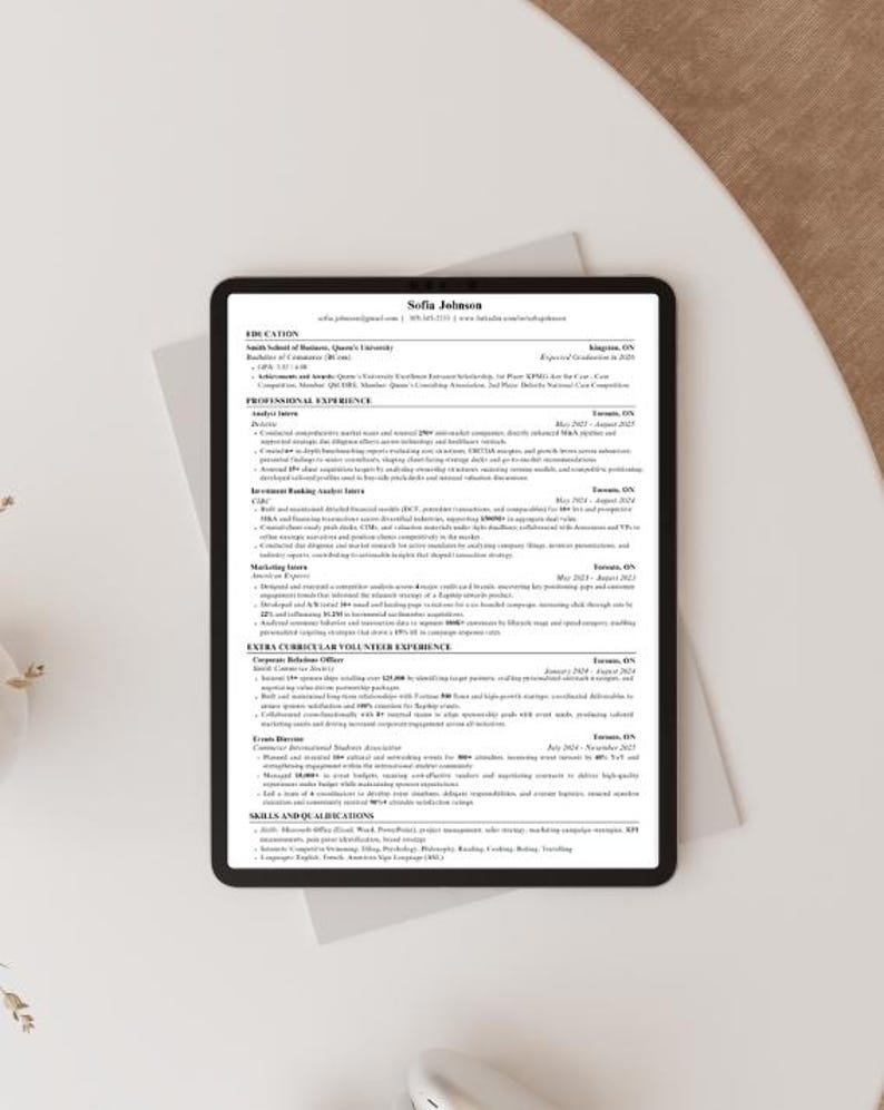 Professional Resume Template: Modern, Ats-friendly Canva Design ...
