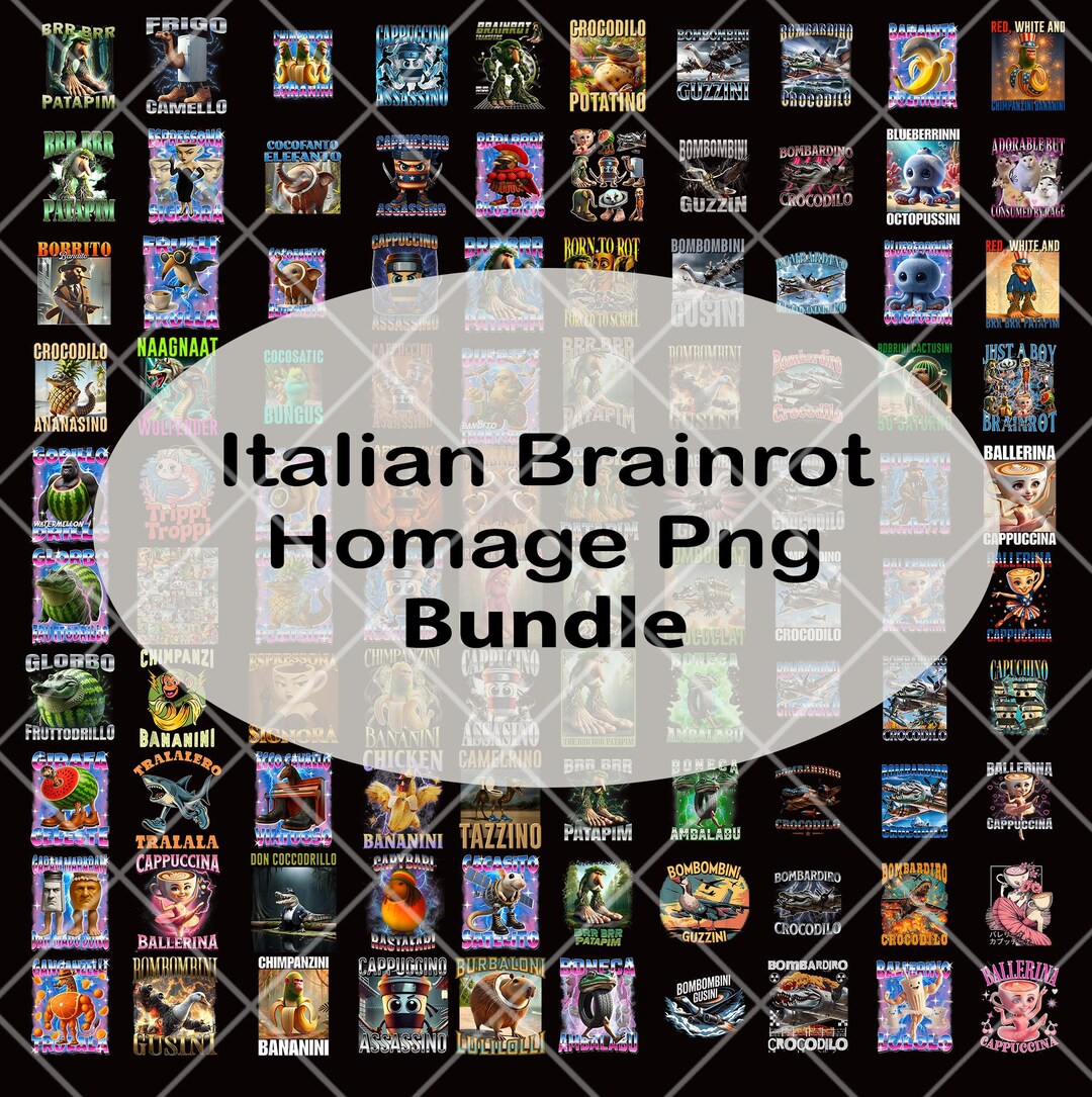 200+ Italian Brainrot Homage Png Bundle, Italian Brainrot Shirt Design ...