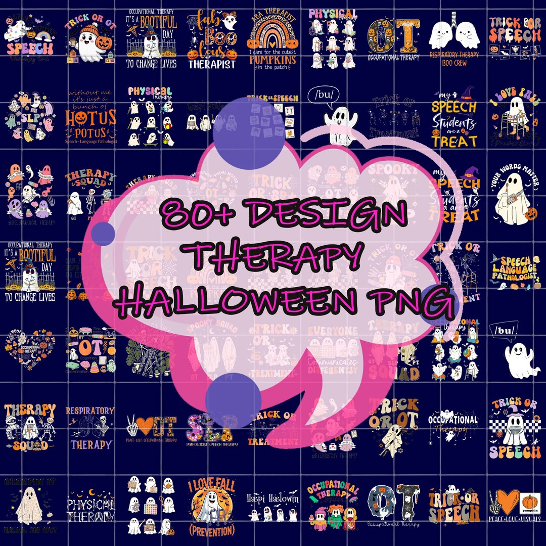 Therapy Halloween PNG Bundle: Spooky Therapist Clipart (digital ...