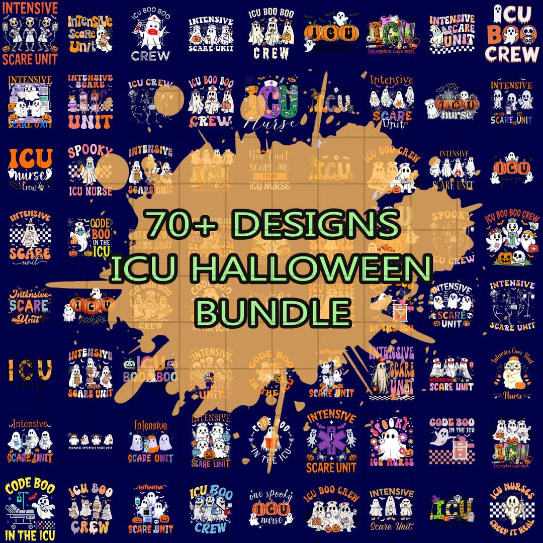 70+ ICU Halloween Png Bundle, Boo Crew, Spooky Nurse, Fall Medical ...