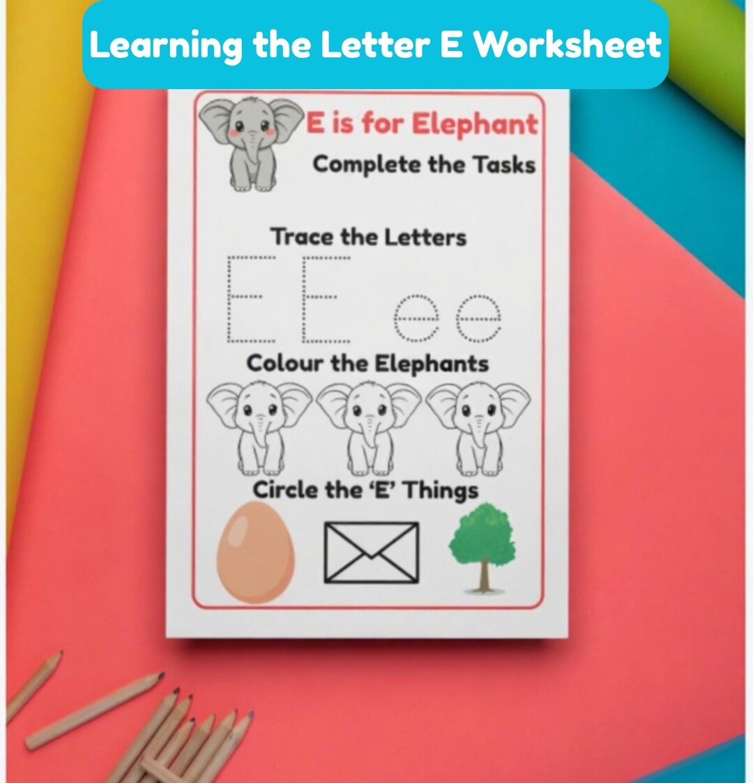 E is for Elephant Worksheet | Letter A Printable | Alphabet Activity ...