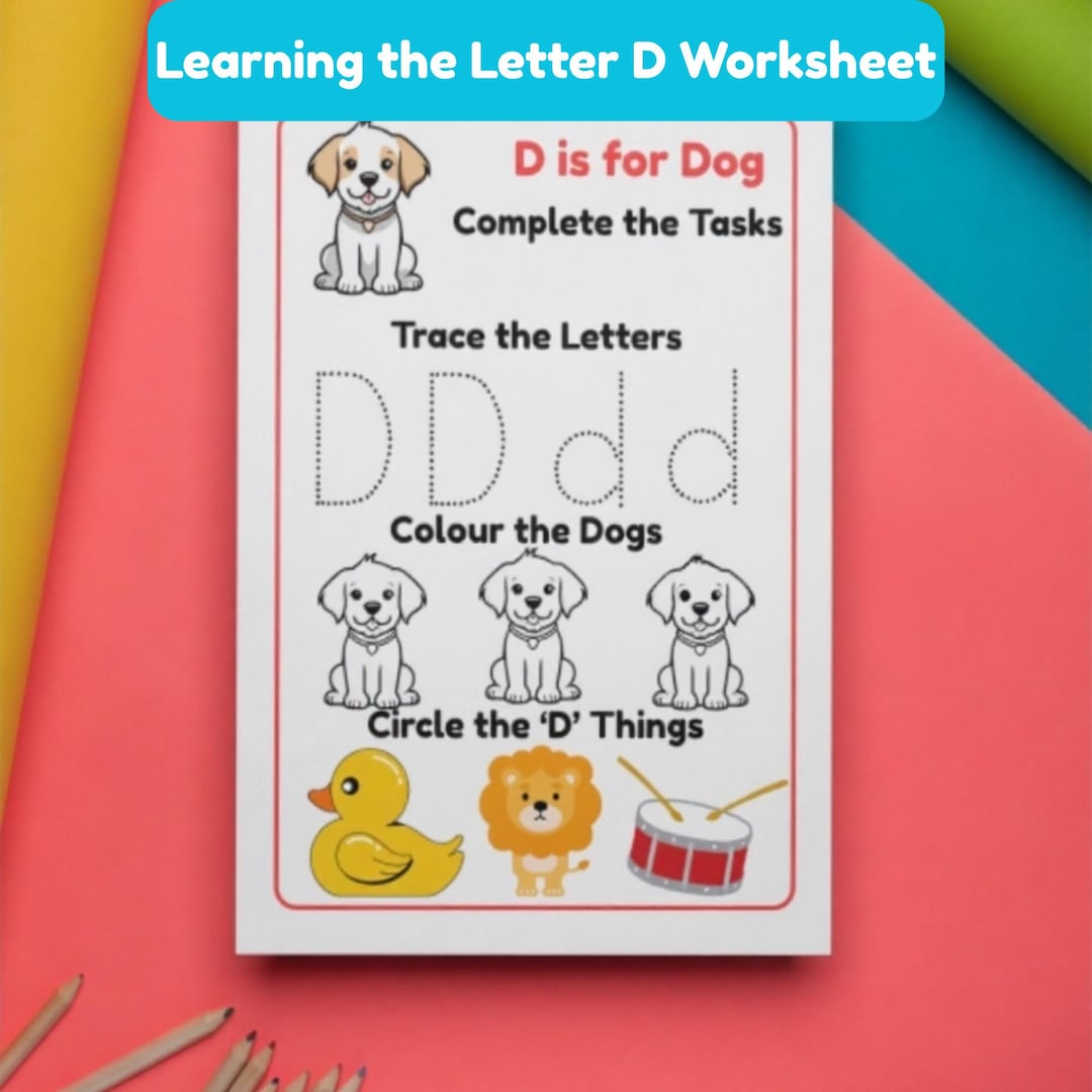 D is for Dog Worksheet | Letter D Printable | Alphabet Activity for ...