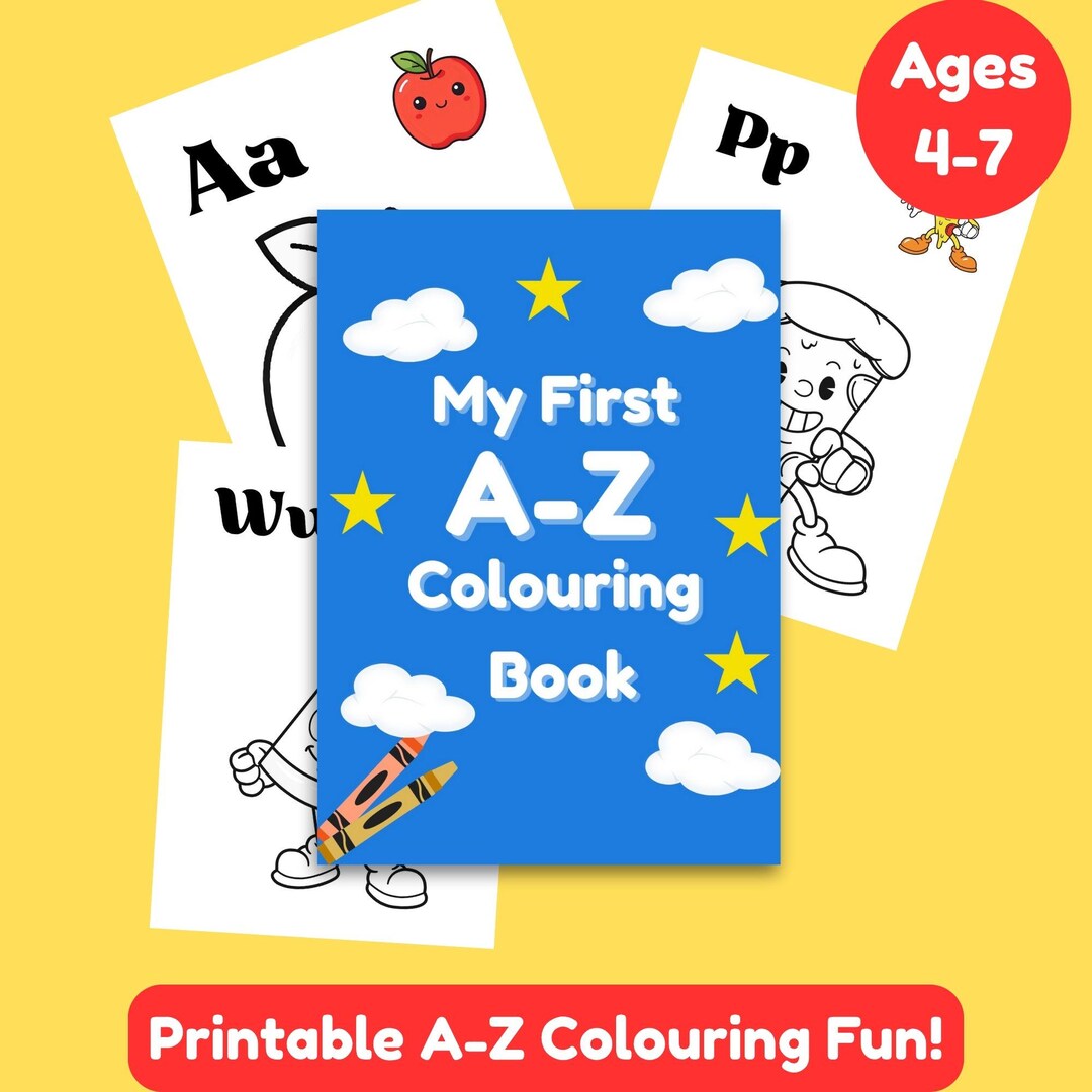 A-Z Alphabet Colouring Book, Kids Colouring Book, ABC Printable ...