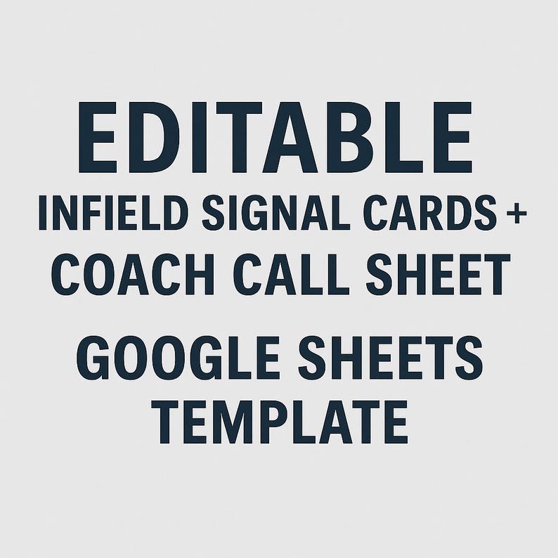 Editable 3"x5" Infielder Play Cards + Coach Call Sheet (google Sheets ...