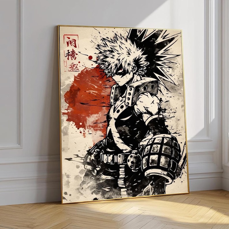Bakugo Katsuki Explosion Power Poster, My Hero Academia Anime Wall Art ...