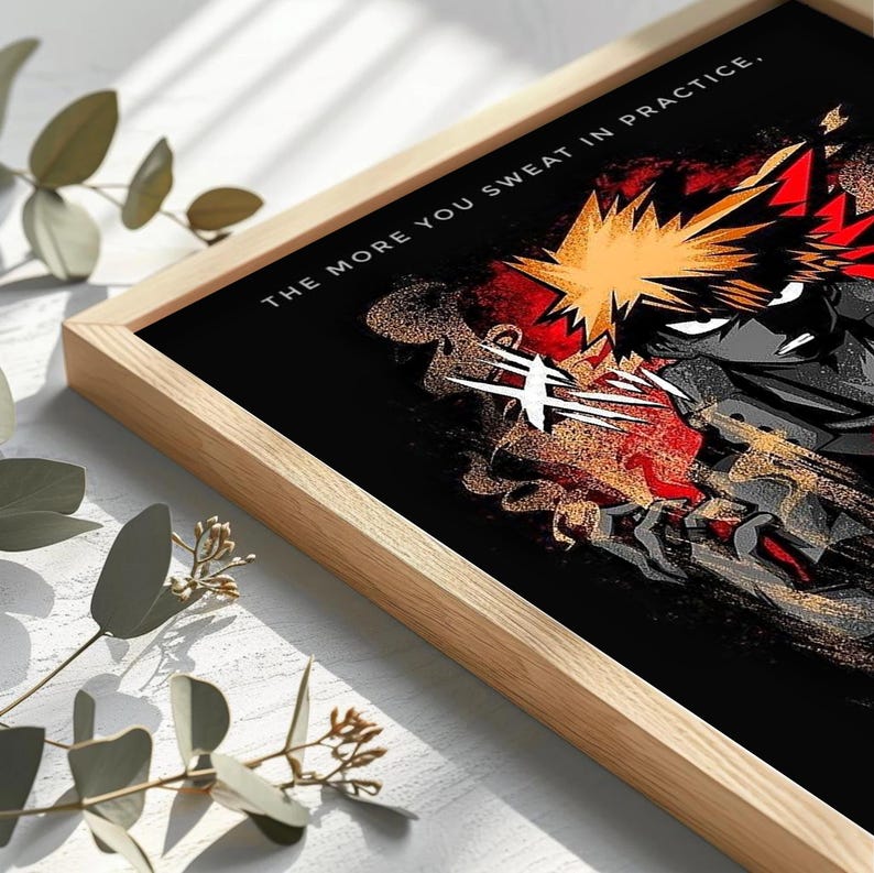 Bakugo Katsuki Explosion Power Poster, My Hero Academia Anime Wall Art ...