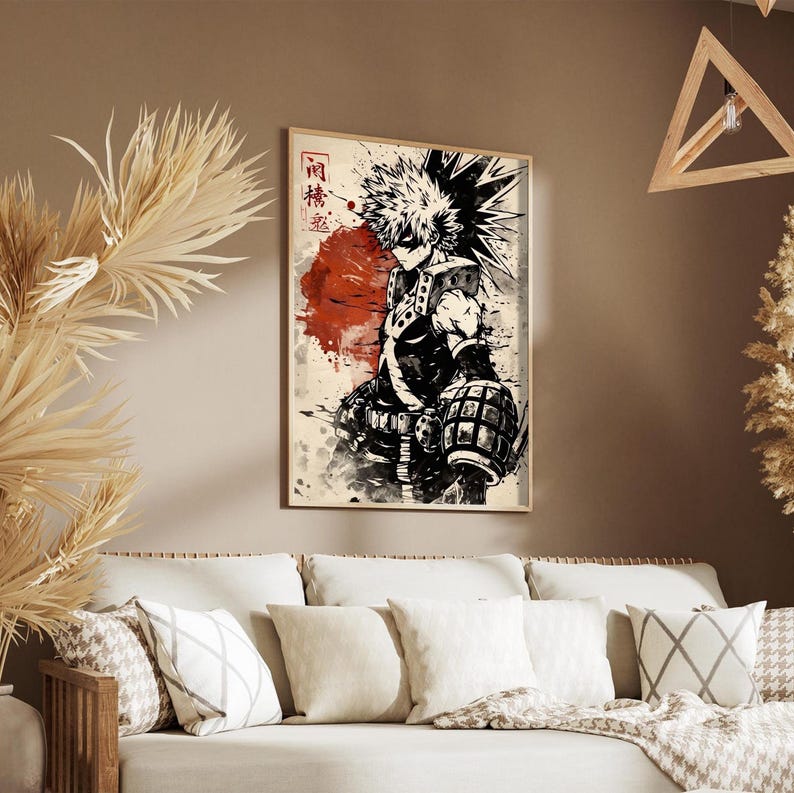 Bakugo Katsuki Explosion Power Poster, My Hero Academia Anime Wall Art ...